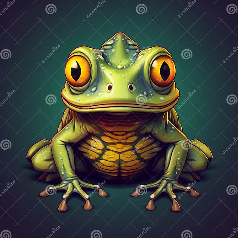 Digital Illustration 2D Frog Logo Stock Illustration - Illustration of ...