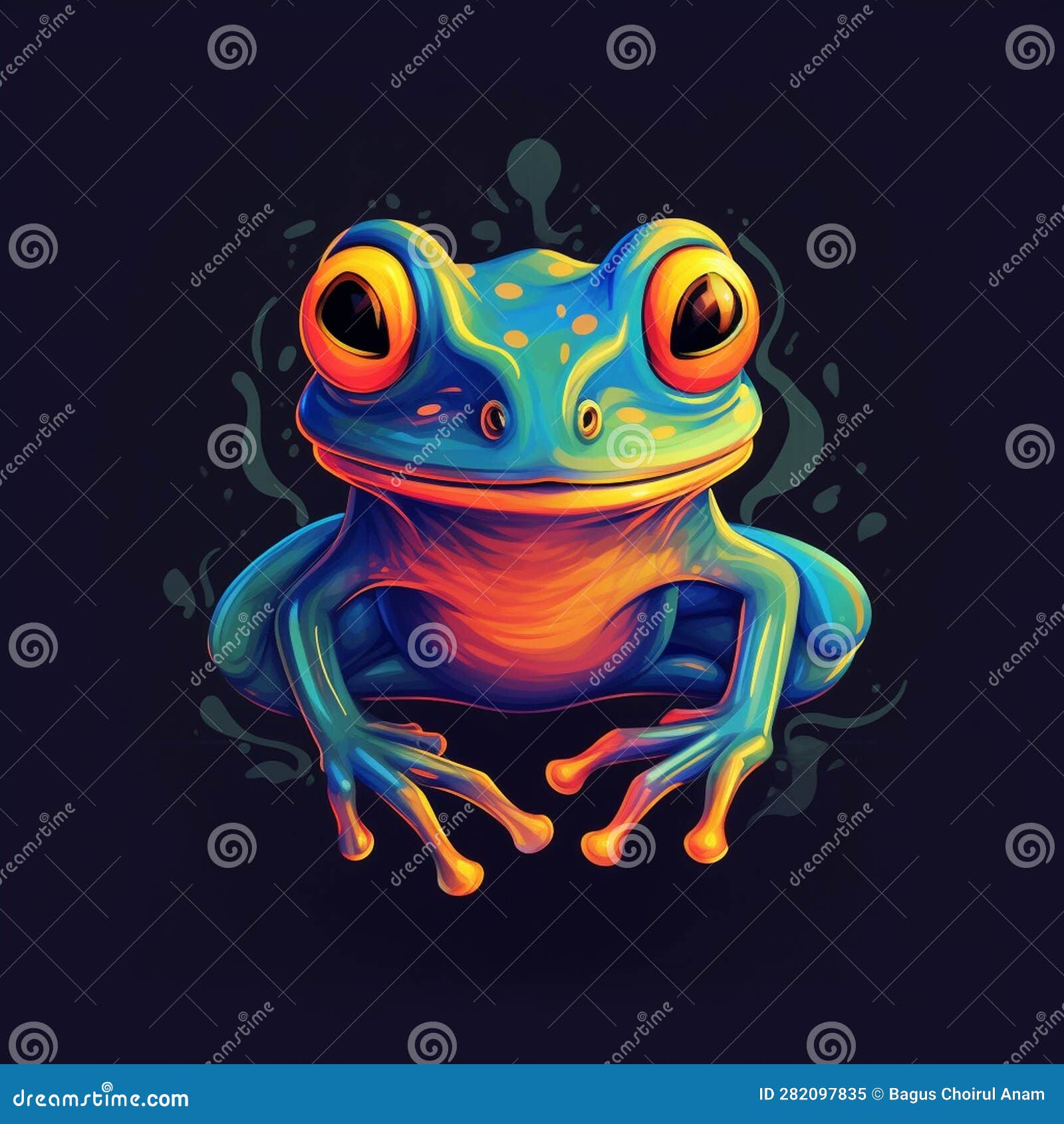 Digital Illustration 2D Frog Logo Stock Illustration - Illustration of ...