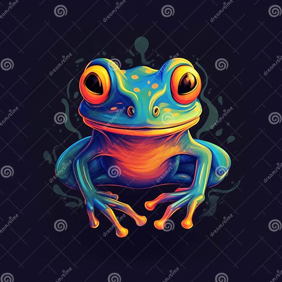 Digital Illustration 2D Frog Logo Stock Illustration - Illustration of ...