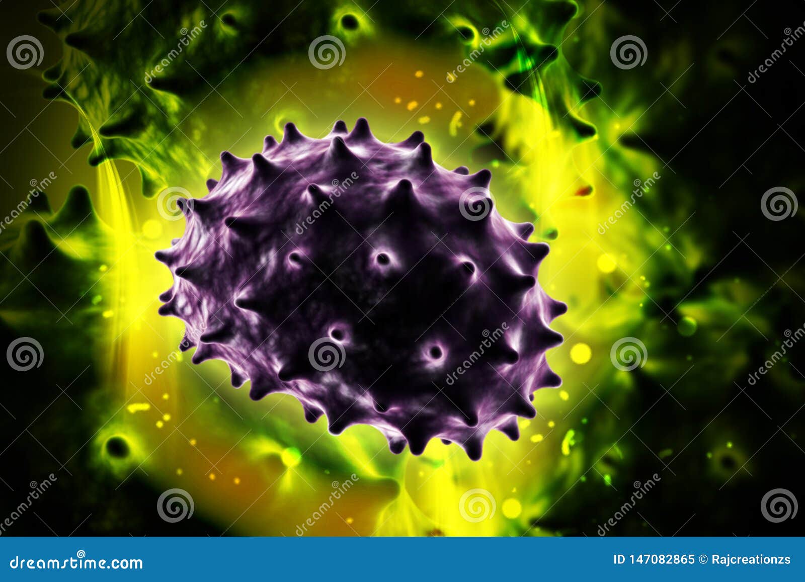 3d Rendered Bacteria Cells in Colour Background Stock Illustration ...