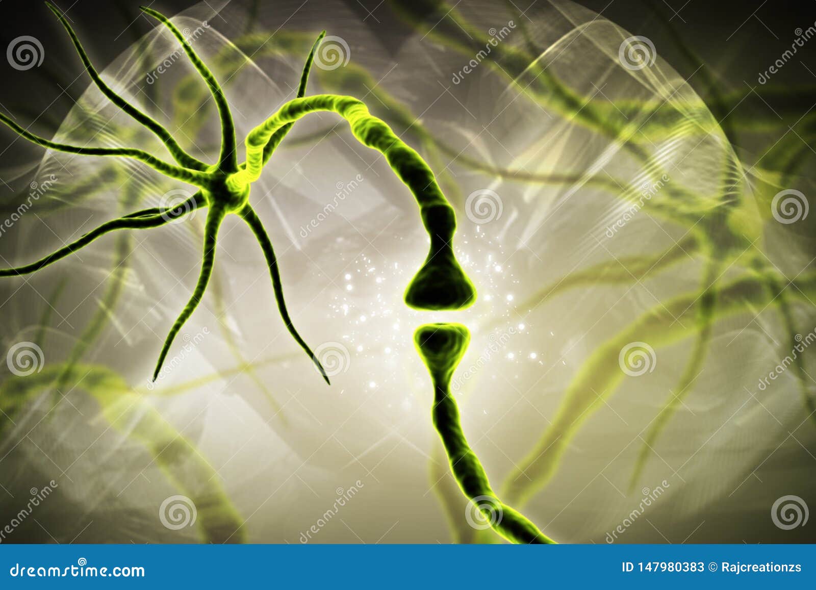 3d Rendered Synapse Isolated on Color Background Stock Illustration ...