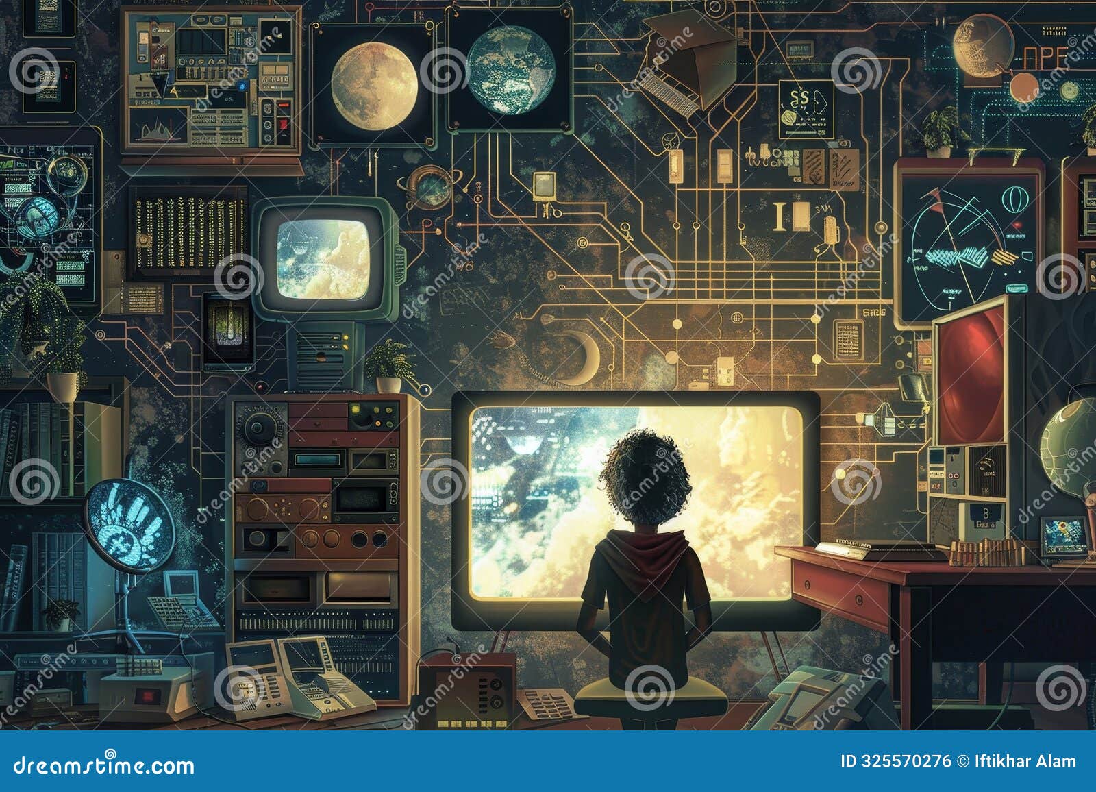 A Digital Illustration Depicting the Evolution of Educational ...