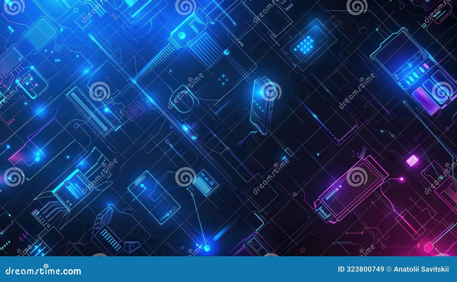A Digital Illustration Depicting Network Devices Interconnected with ...