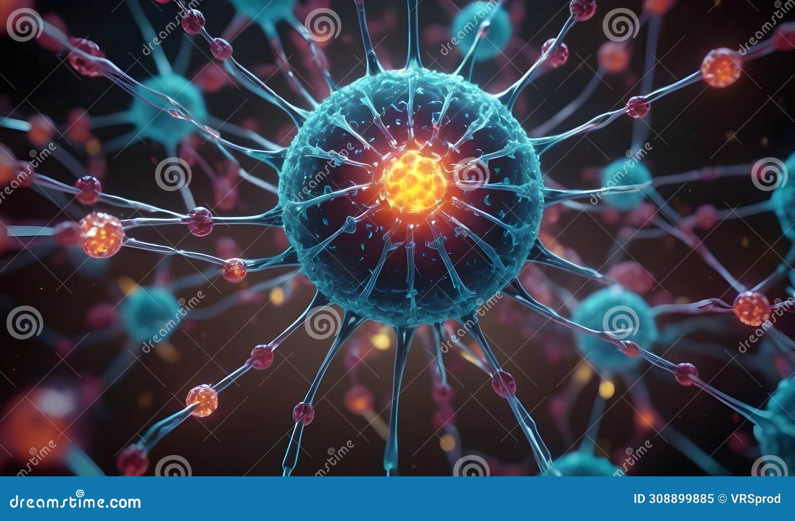 Intricate Neuron Model Illustration AI Generative Stock Image - Image ...