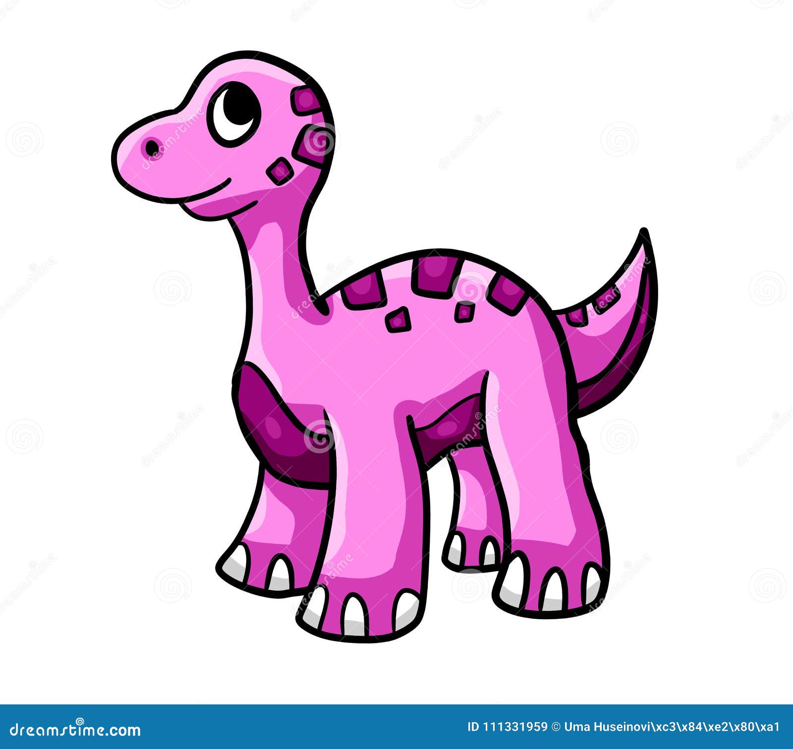 A Happy Pink Dinosaur stock illustration. Illustration of archeology ...