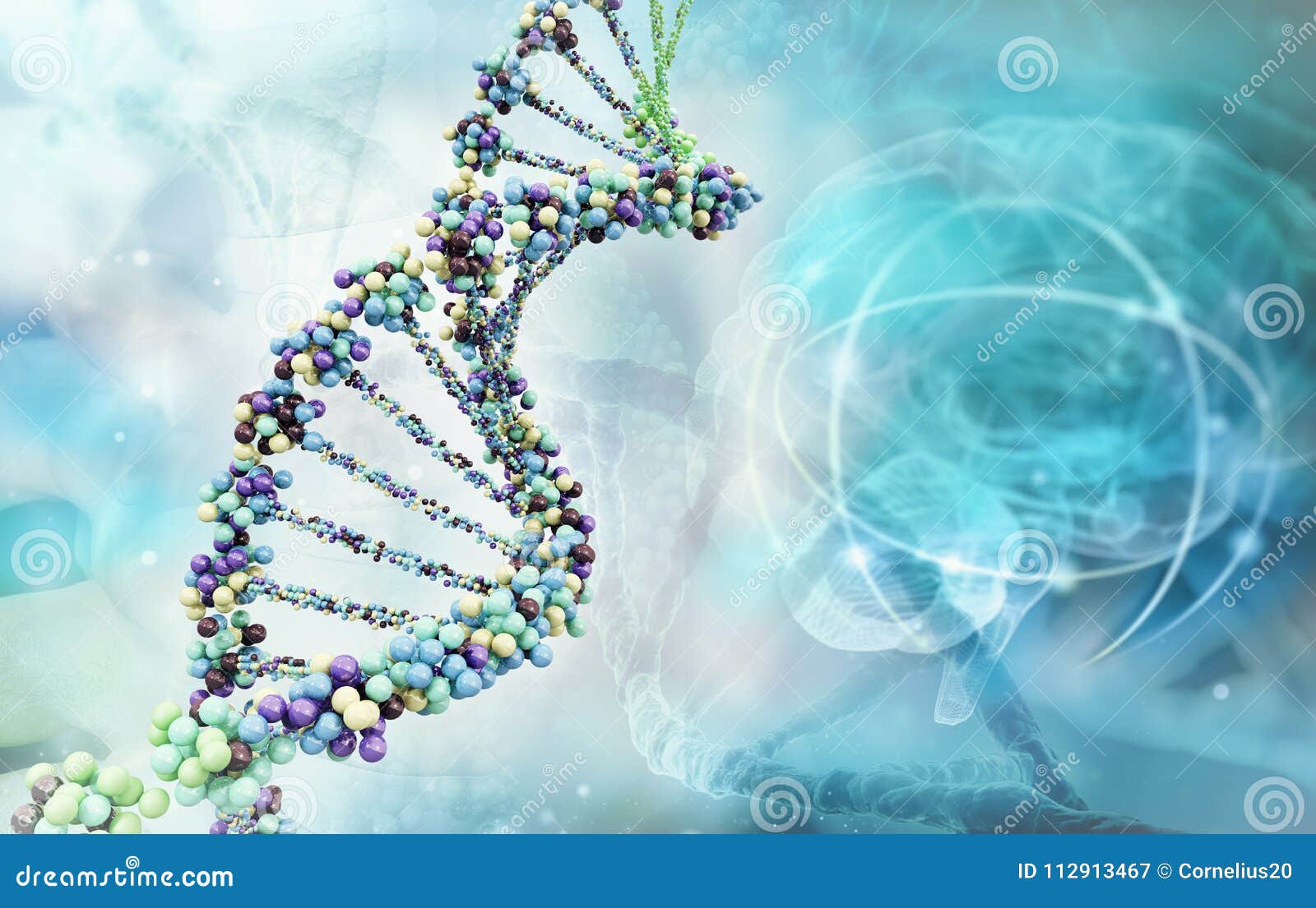 Digital Illustration of a Dna Stock Illustration - Illustration of ...