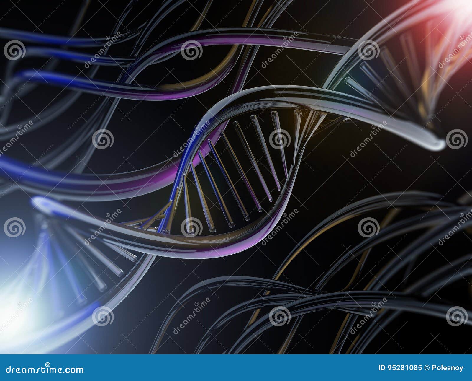 Digital Illustration of a DNA Model. Stock Illustration - Illustration ...