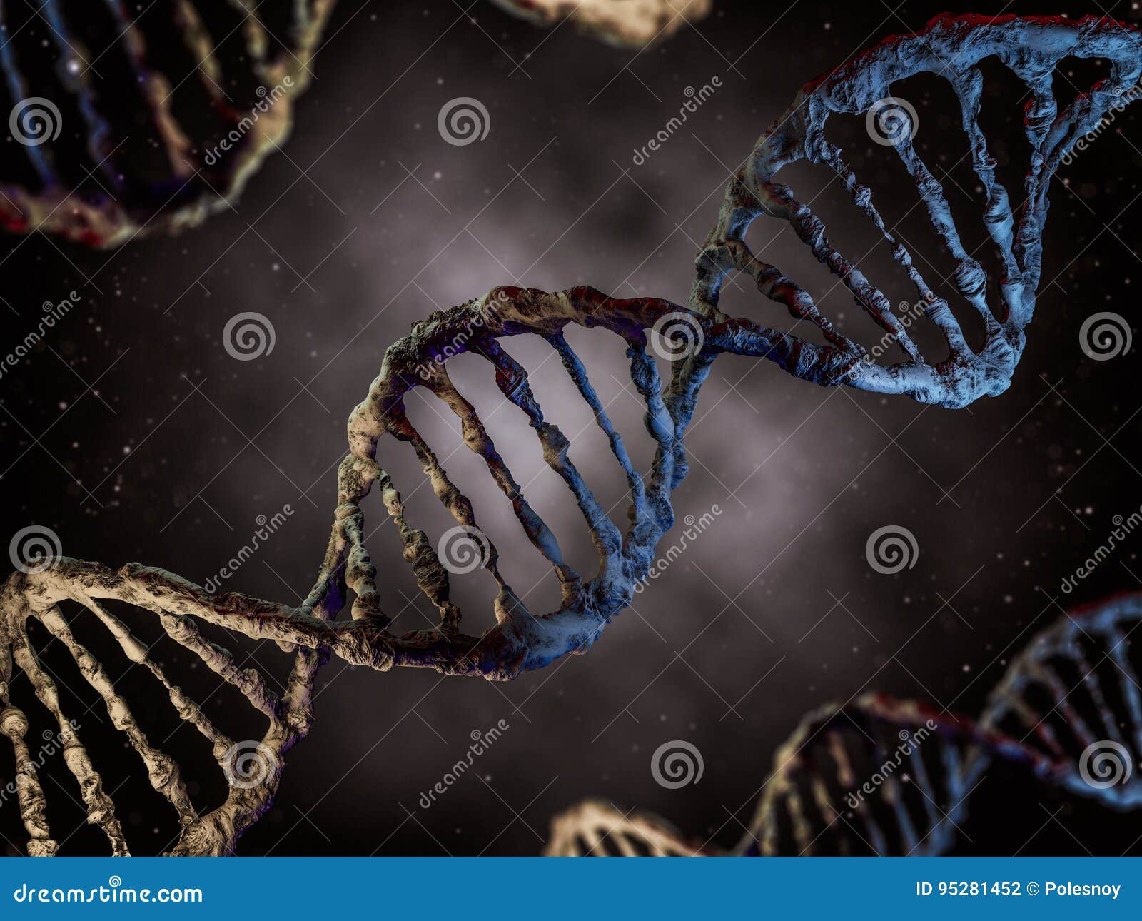 Digital Illustration of a DNA Model. Stock Illustration - Illustration ...