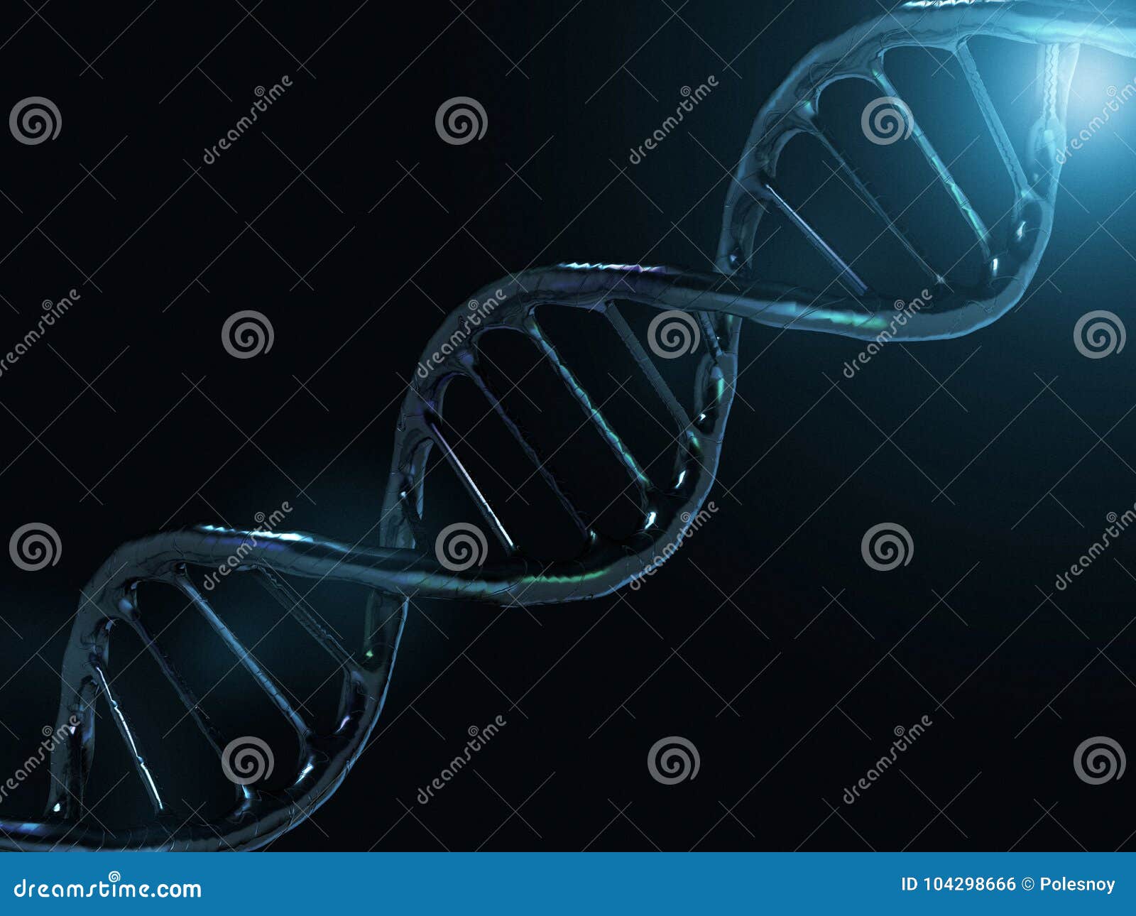 Digital Illustration of a DNA Model. 3D Rendering Stock Illustration ...