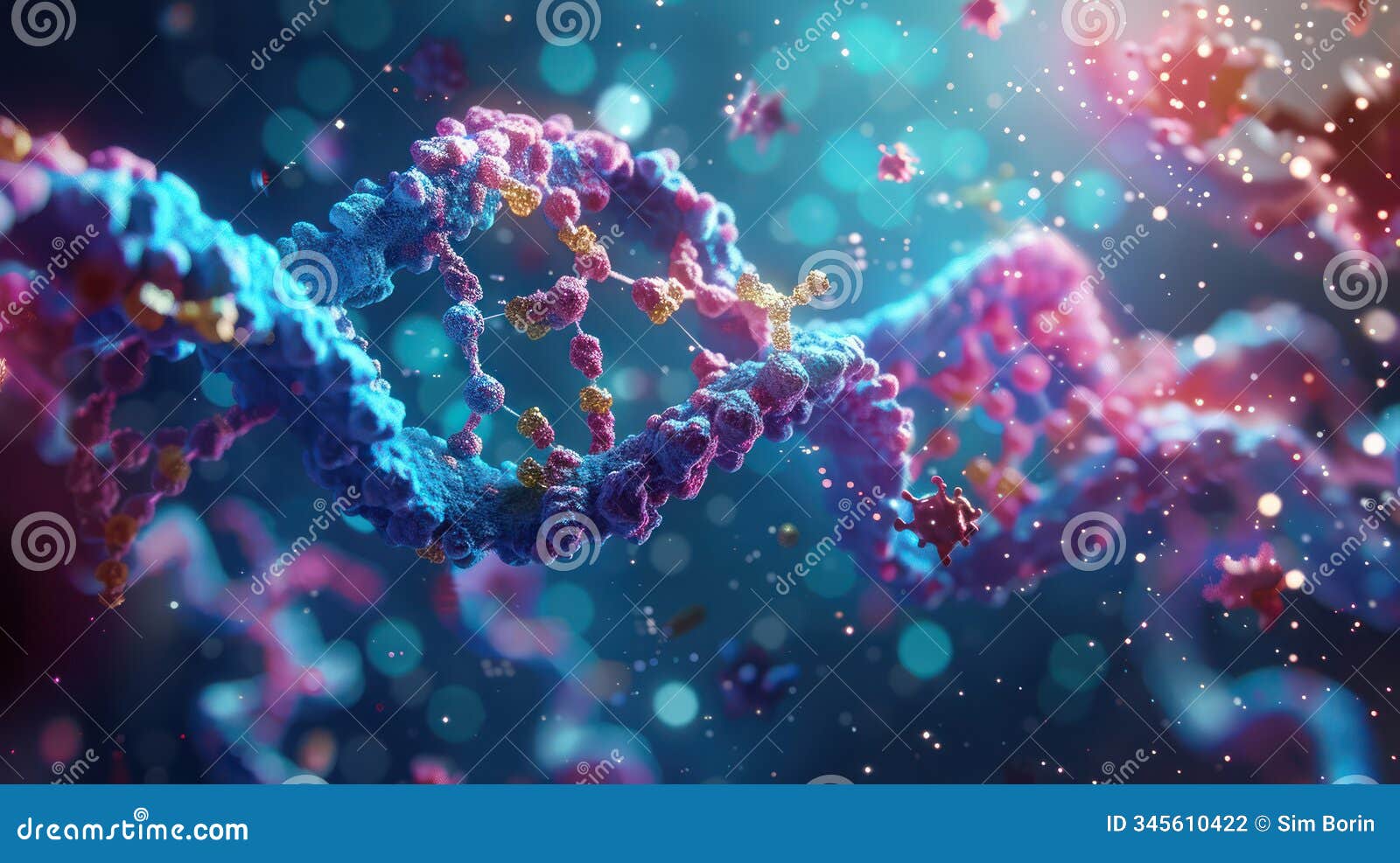 Digital Illustration of DNA Replication Process Stock Illustration ...