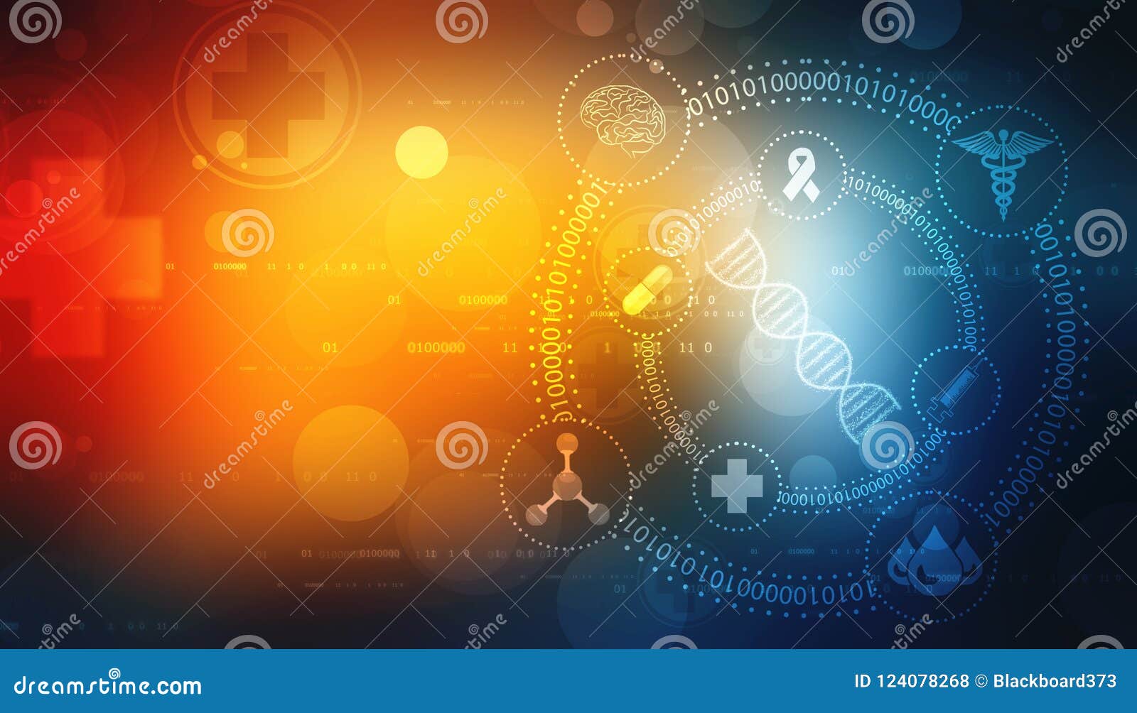 Digital Illustration of DNA Structure, Abstract Medical Background ...