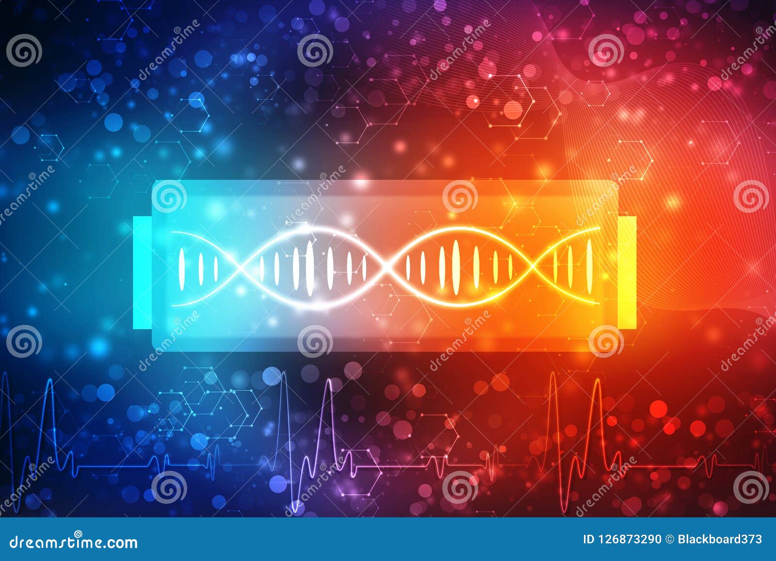 Digital Illustration of DNA Structure, Abstract Medical Background ...