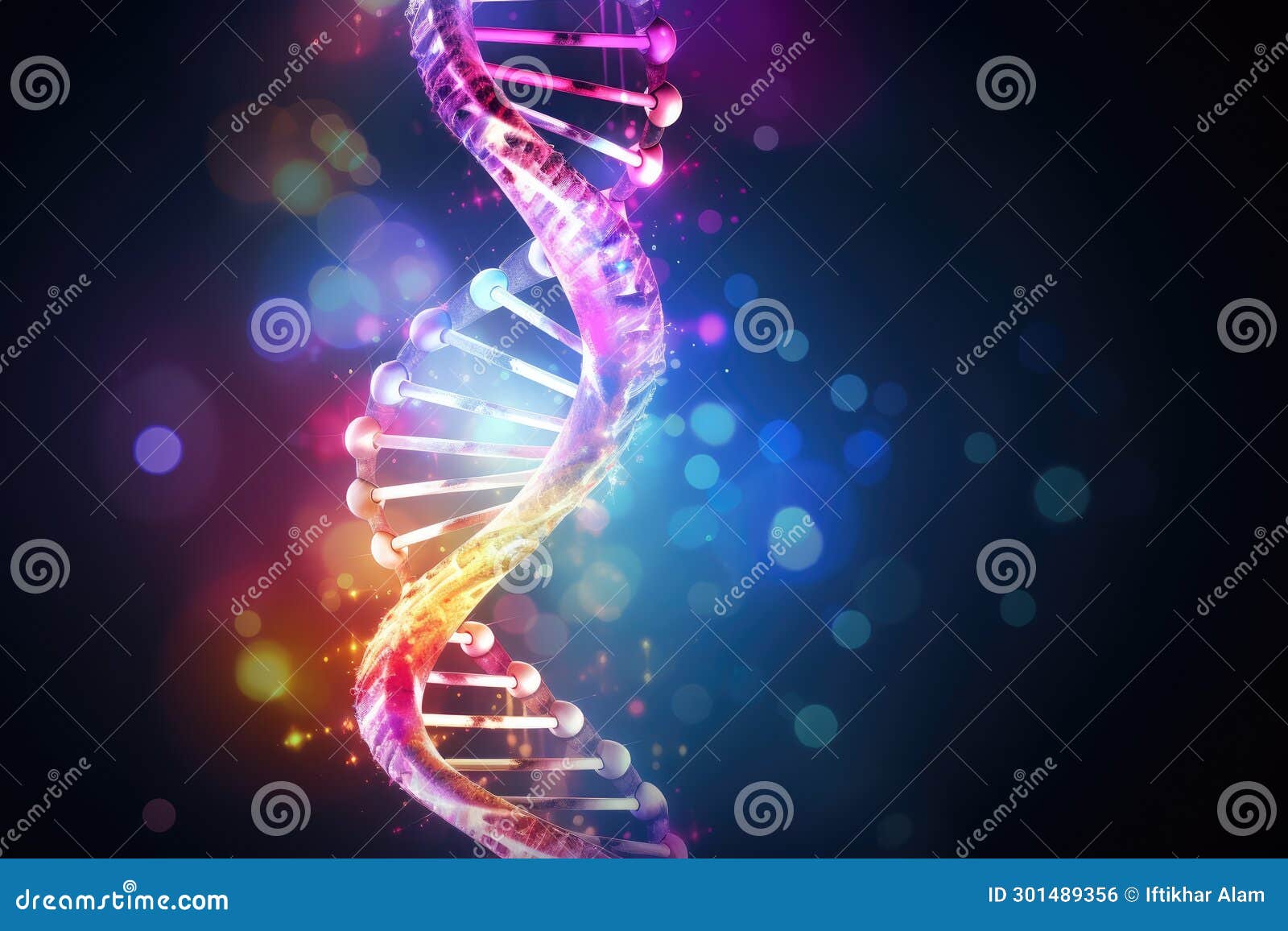 DNA Spiral Polygonal Horizontal Banner. Science Low Poly Symbol For ...