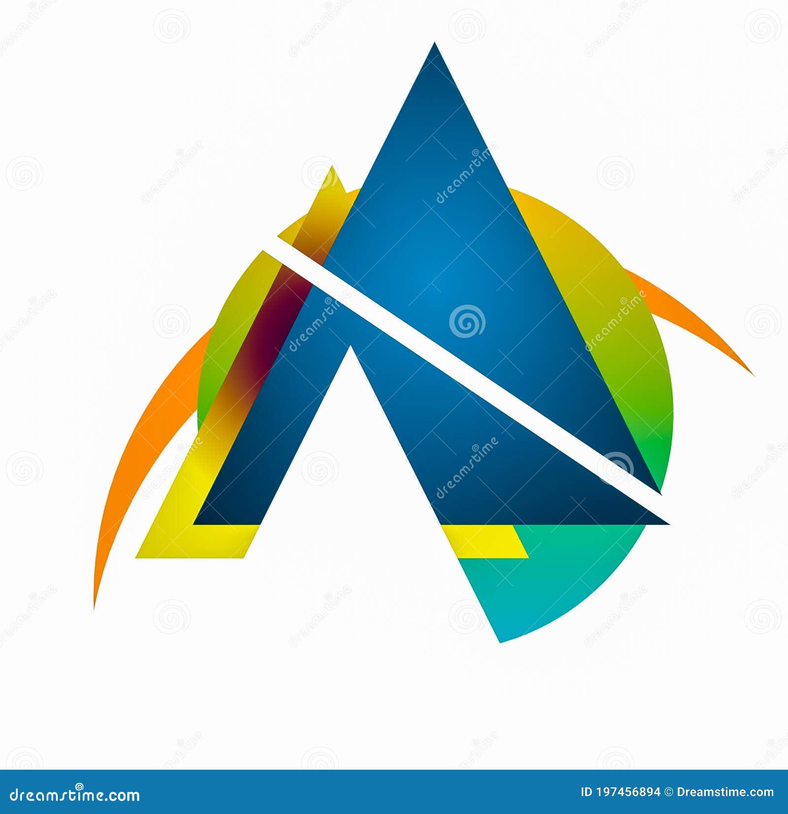 Triangle Digital Illustration with White Background Stock Illustration ...