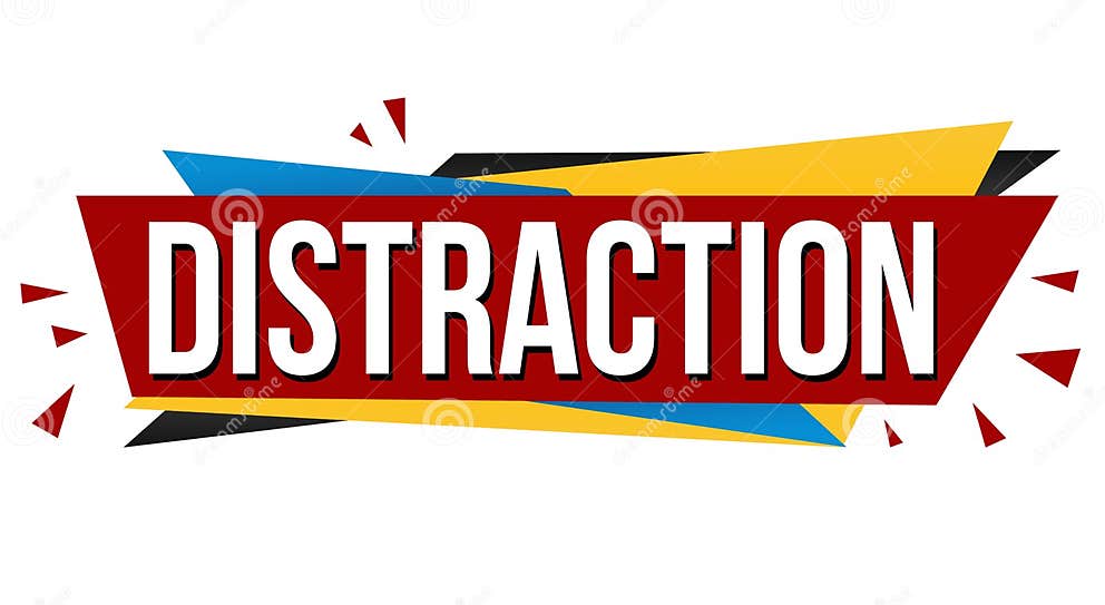 Digital Illustration of an Emblem with the Text Distraction Stock ...