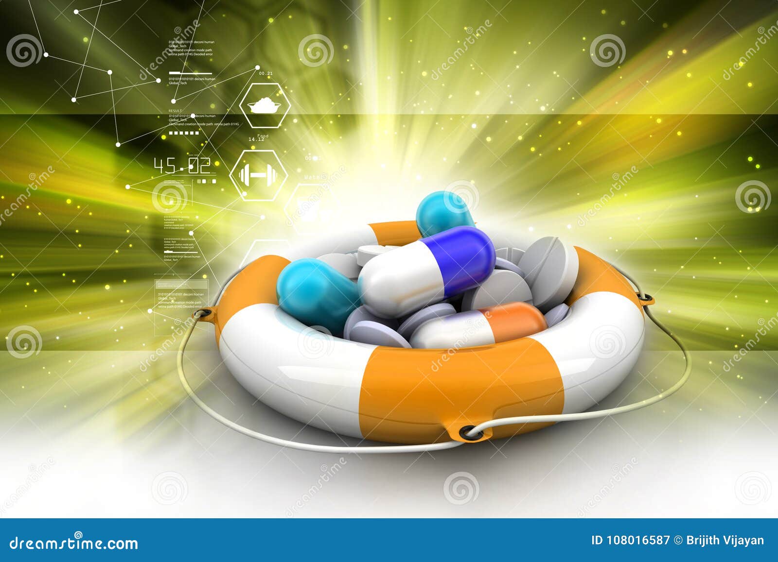 Digital Illustration of Emergency Help Concept Stock Illustration ...