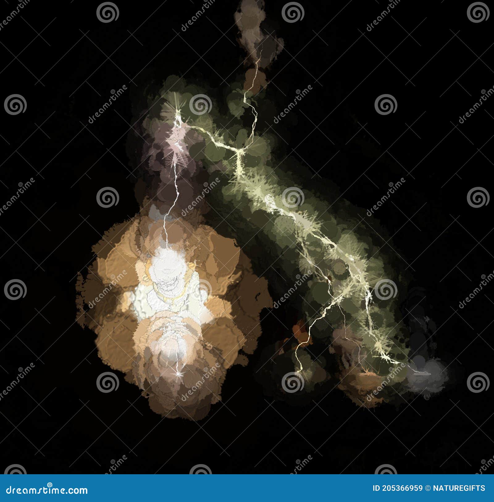 Digital Illustration Energetic Lights Background Stock Illustration ...