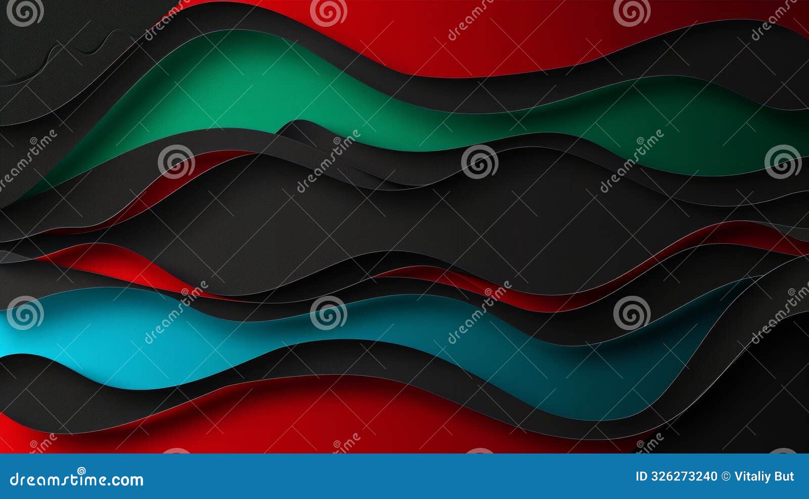 Digital Illustration Featuring Layered Paper Mockups in the Colors of ...