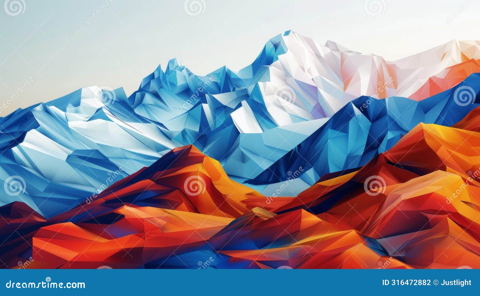 A Digital Illustration Featuring Overlapping Layers Of Bold Contrasting ...