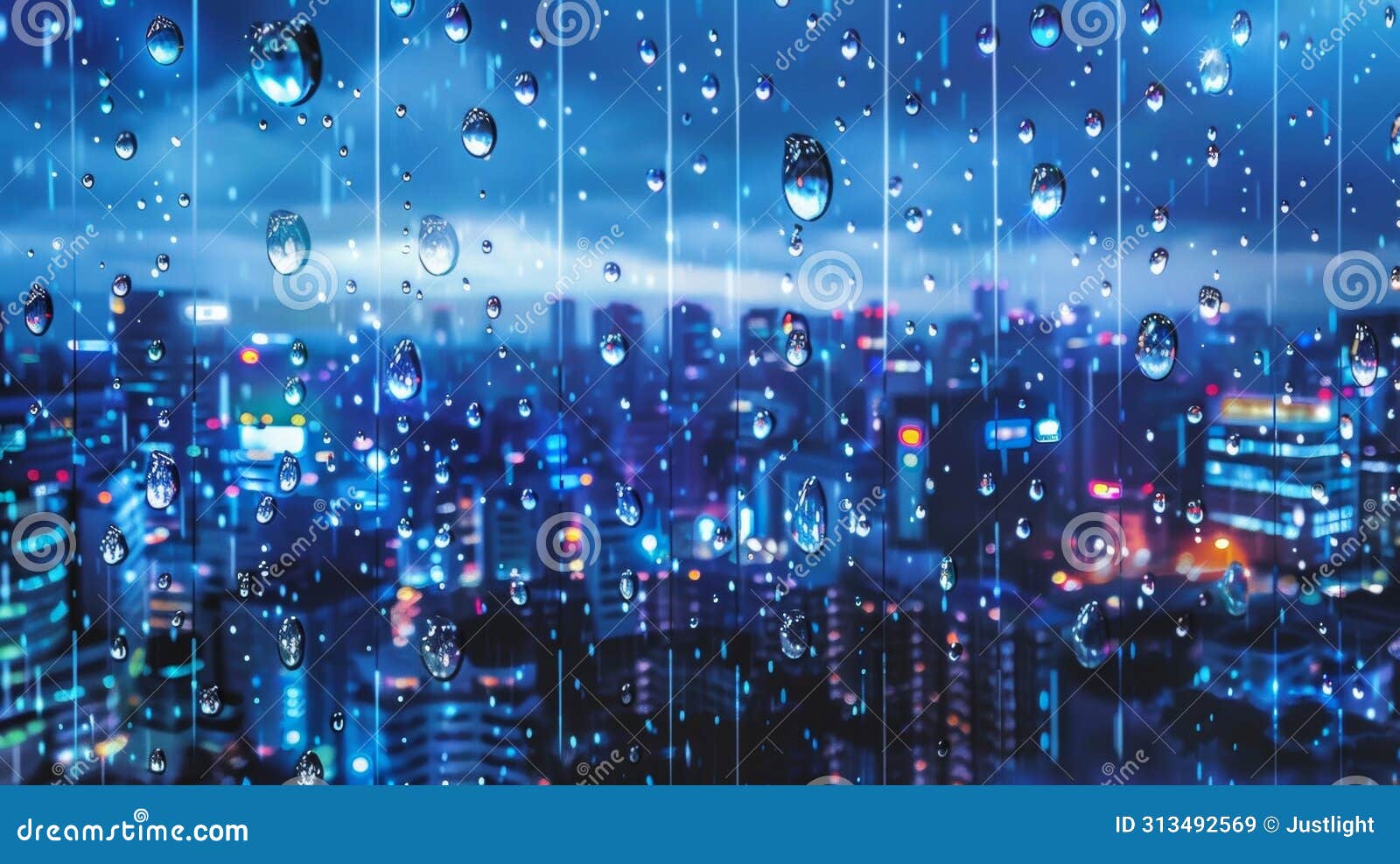 A Digital Illustration Featuring Raindrops Falling Onto a Pixelated ...