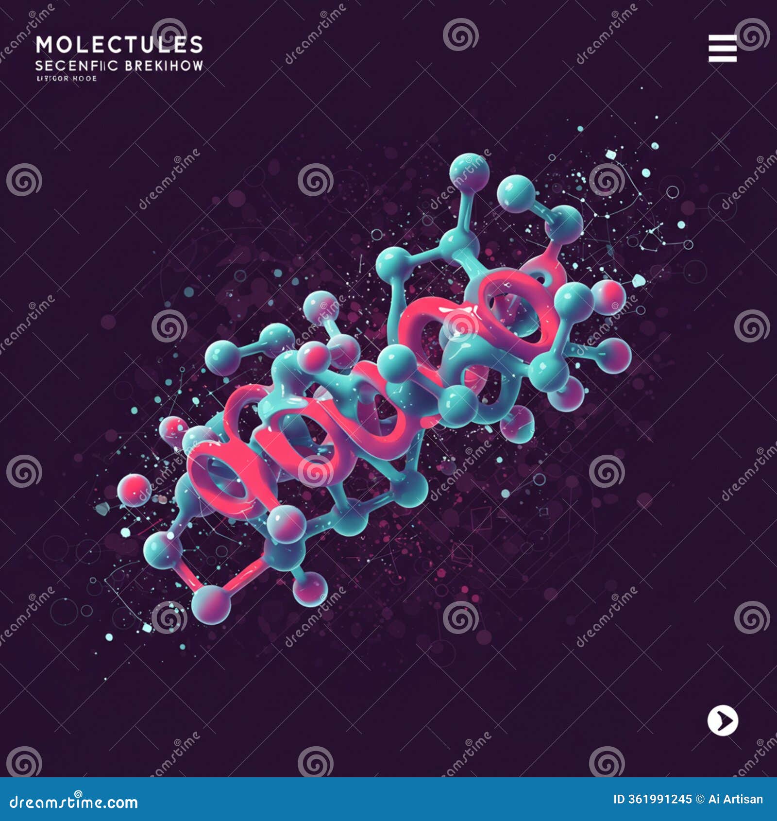 A Digital Illustration Featuring a Stylized Molecular Structure with ...