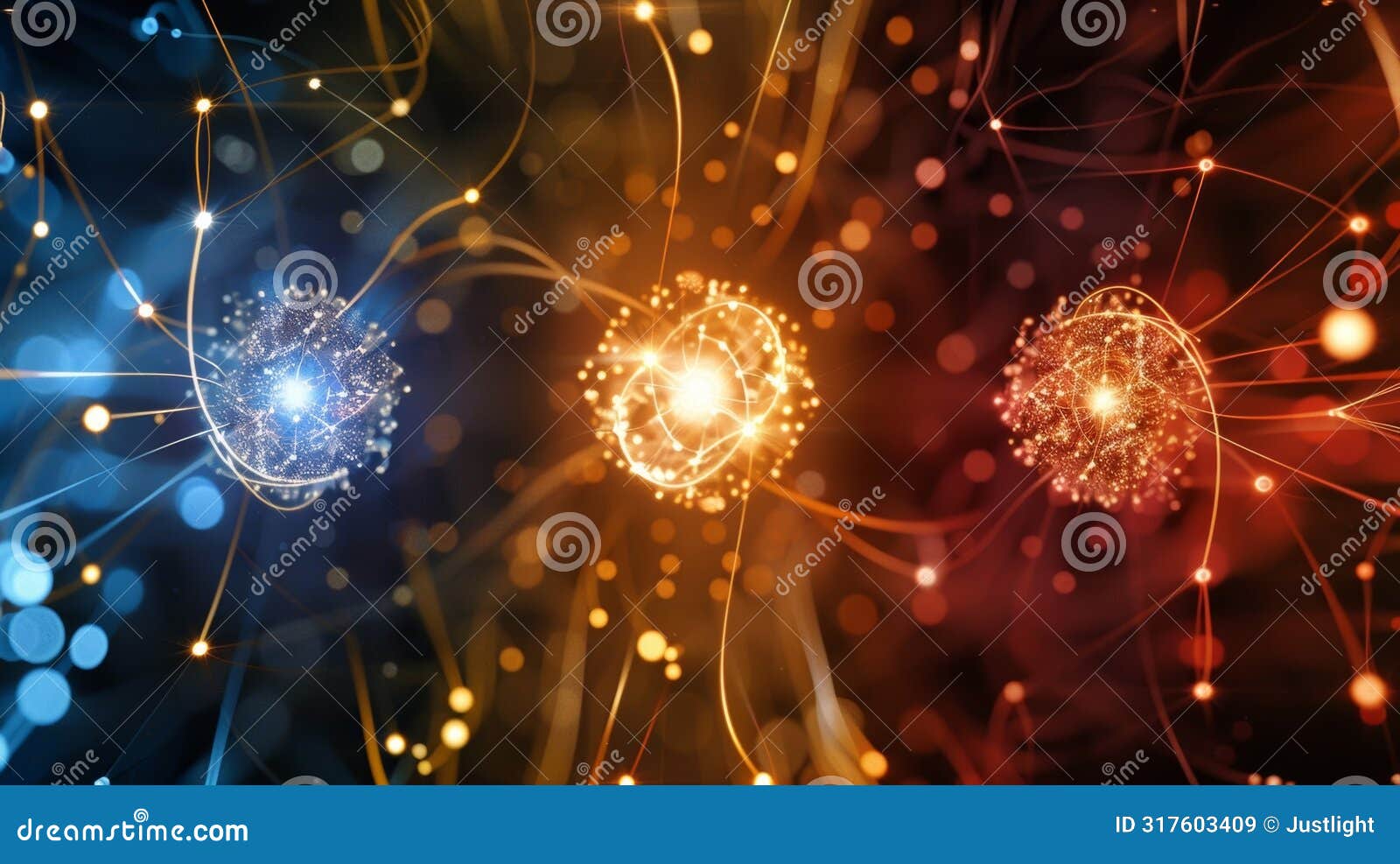 A Digital Illustration Featuring Three Distinct Sets of Particles ...