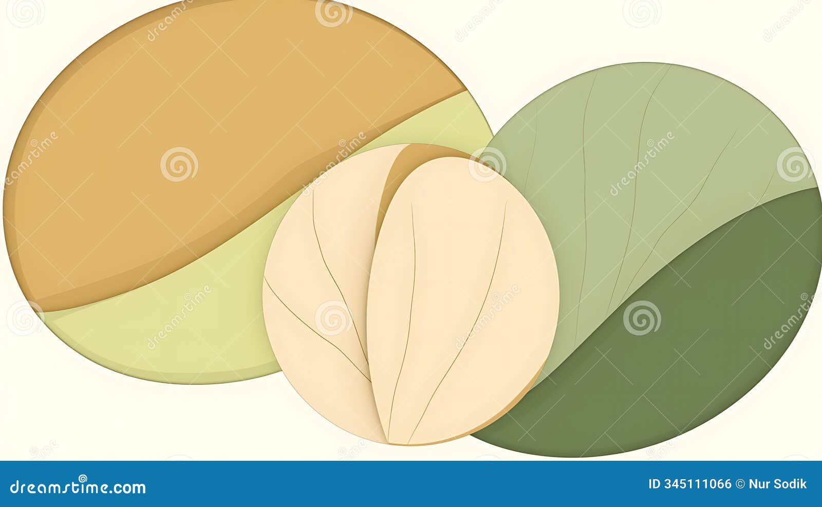 Abstract Composition of Interlocking Circular Shapes in Earthy Tones ...