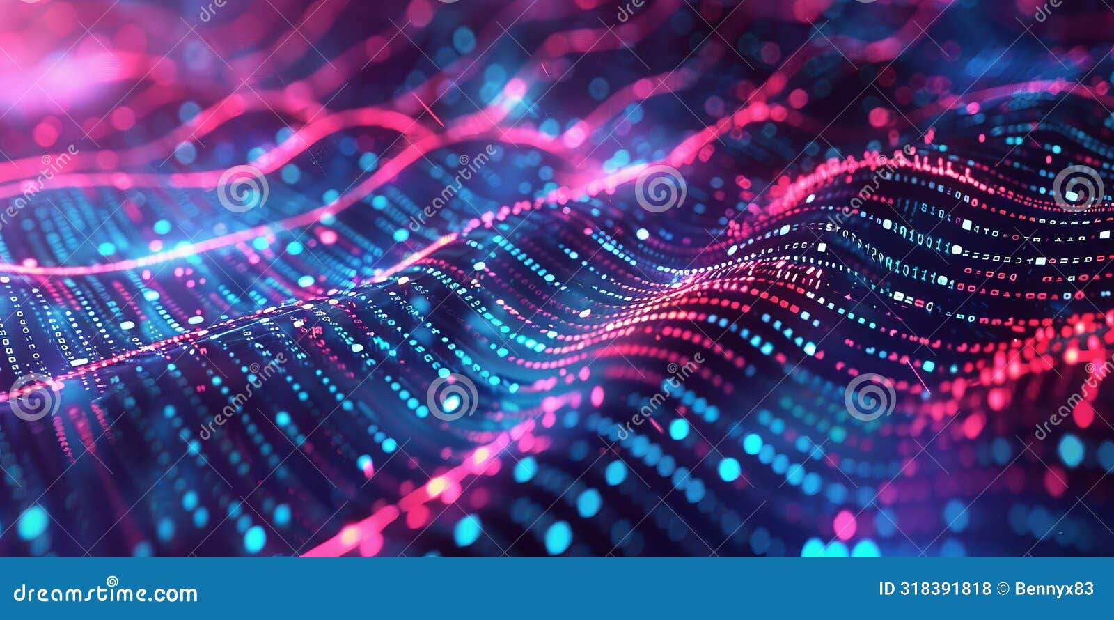 Blue and Pink Wave Pattern Background Stock Illustration - Illustration ...