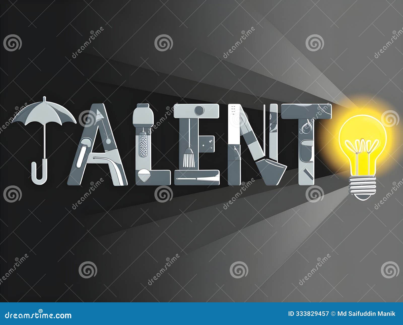 Digital Illustration Featuring The Word 'TALENT' Creatively Designed ...