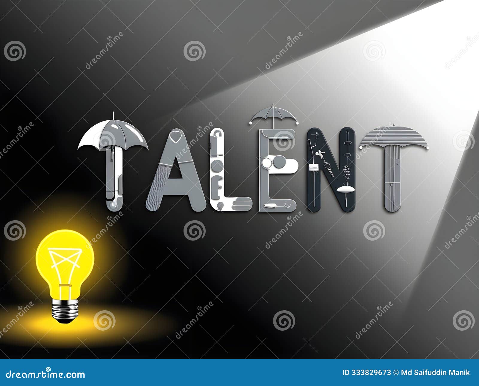 Digital Illustration Featuring The Word 'TALENT' Creatively Designed ...