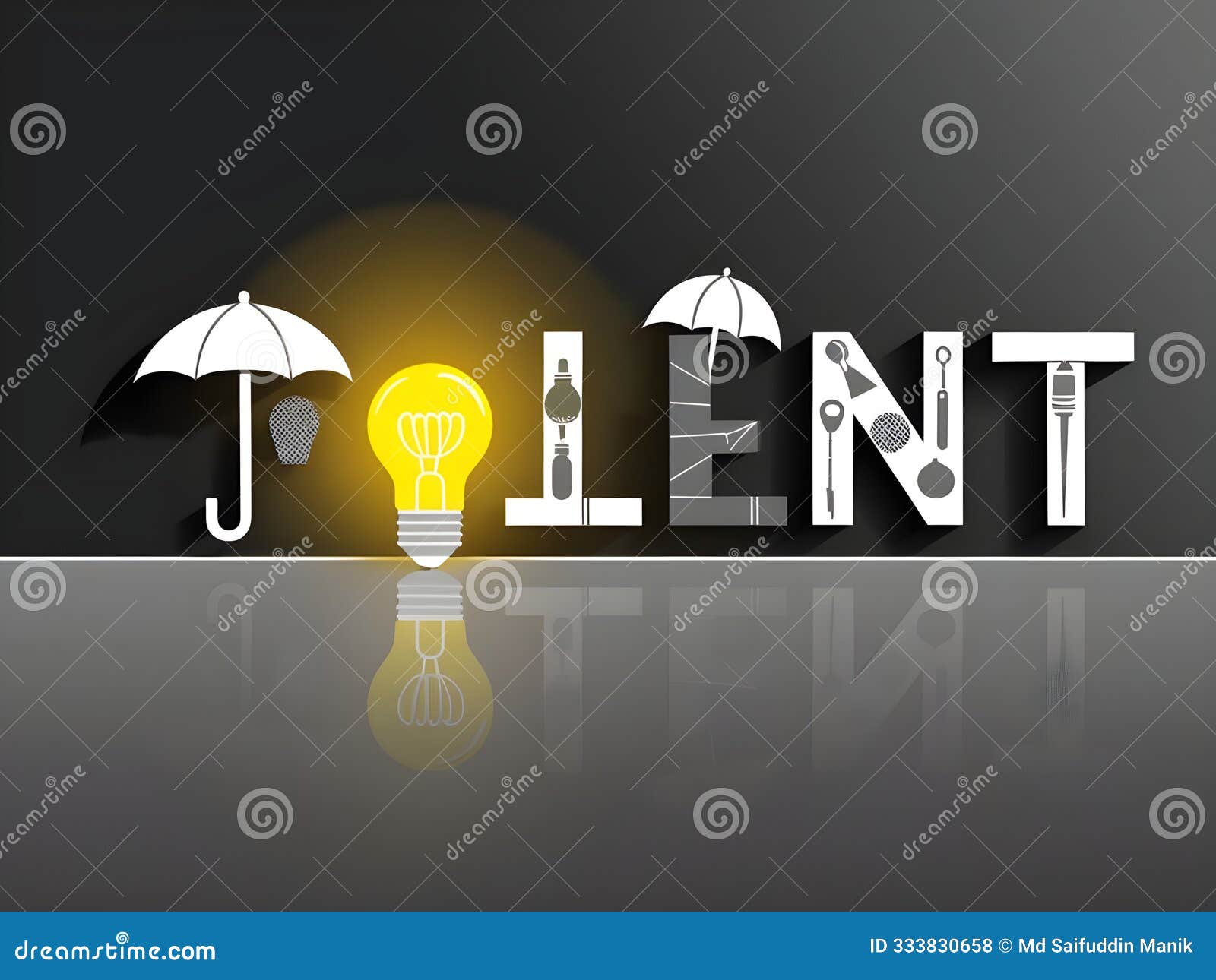 Digital Illustration Featuring The Word 'TALENT' Creatively Designed ...