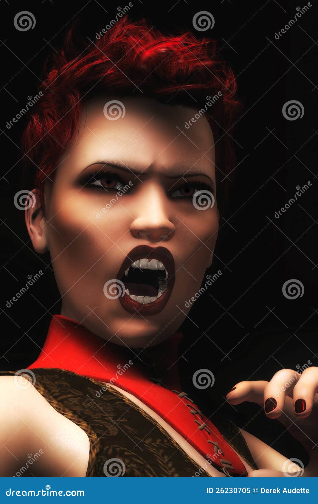 Female Vampire Attacking A Young Woman Stock Image | CartoonDealer.com ...