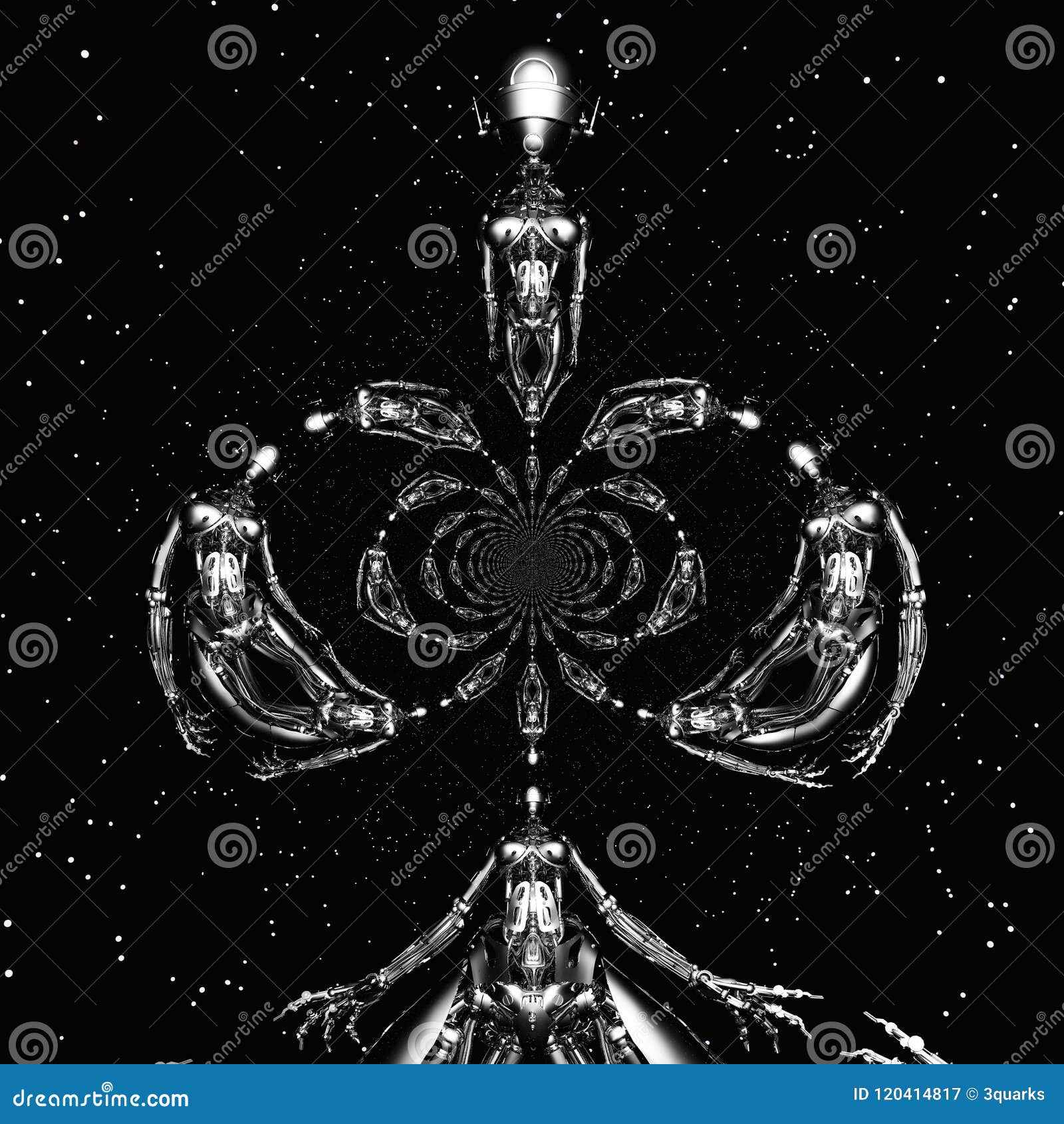 Digital Illustration of a Fembot Stock Illustration - Illustration of ...