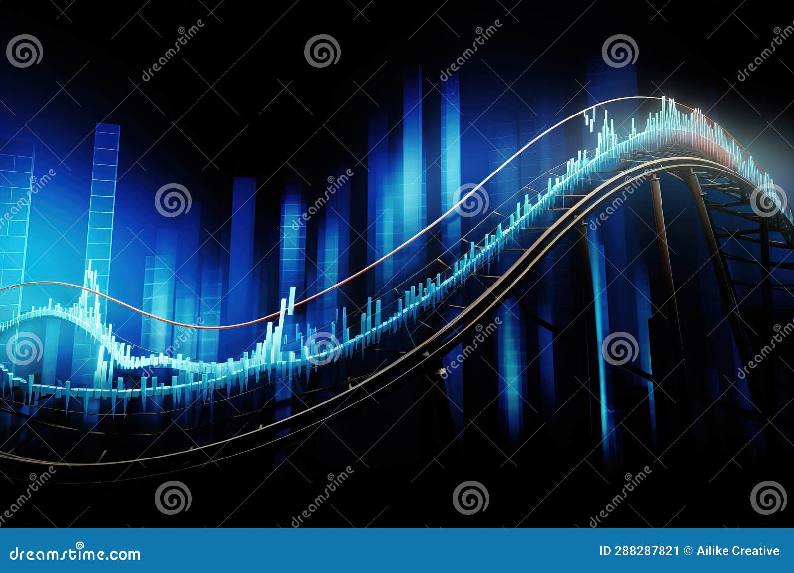 Digital Illustration of a Financial Chart in Colour Background Stock ...