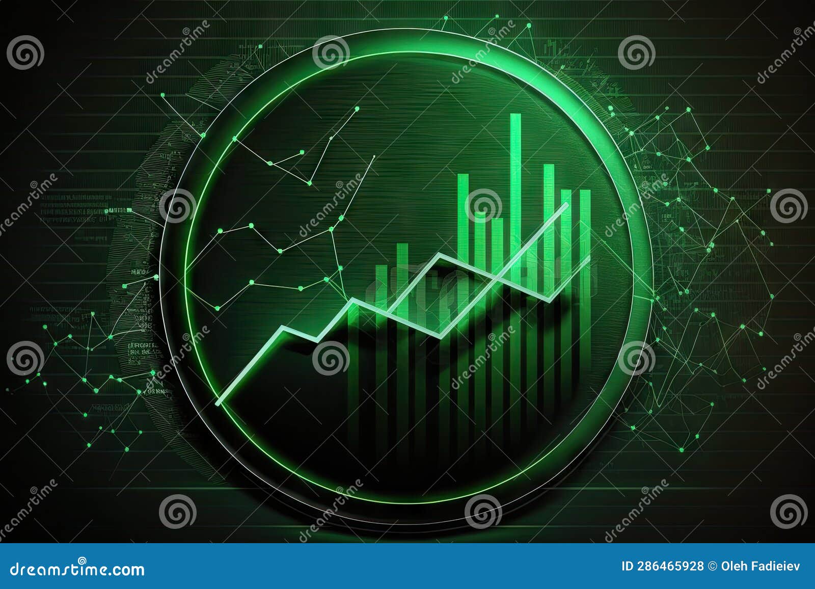 Digital Illustration of Financial Graph in Colour Background Stock ...