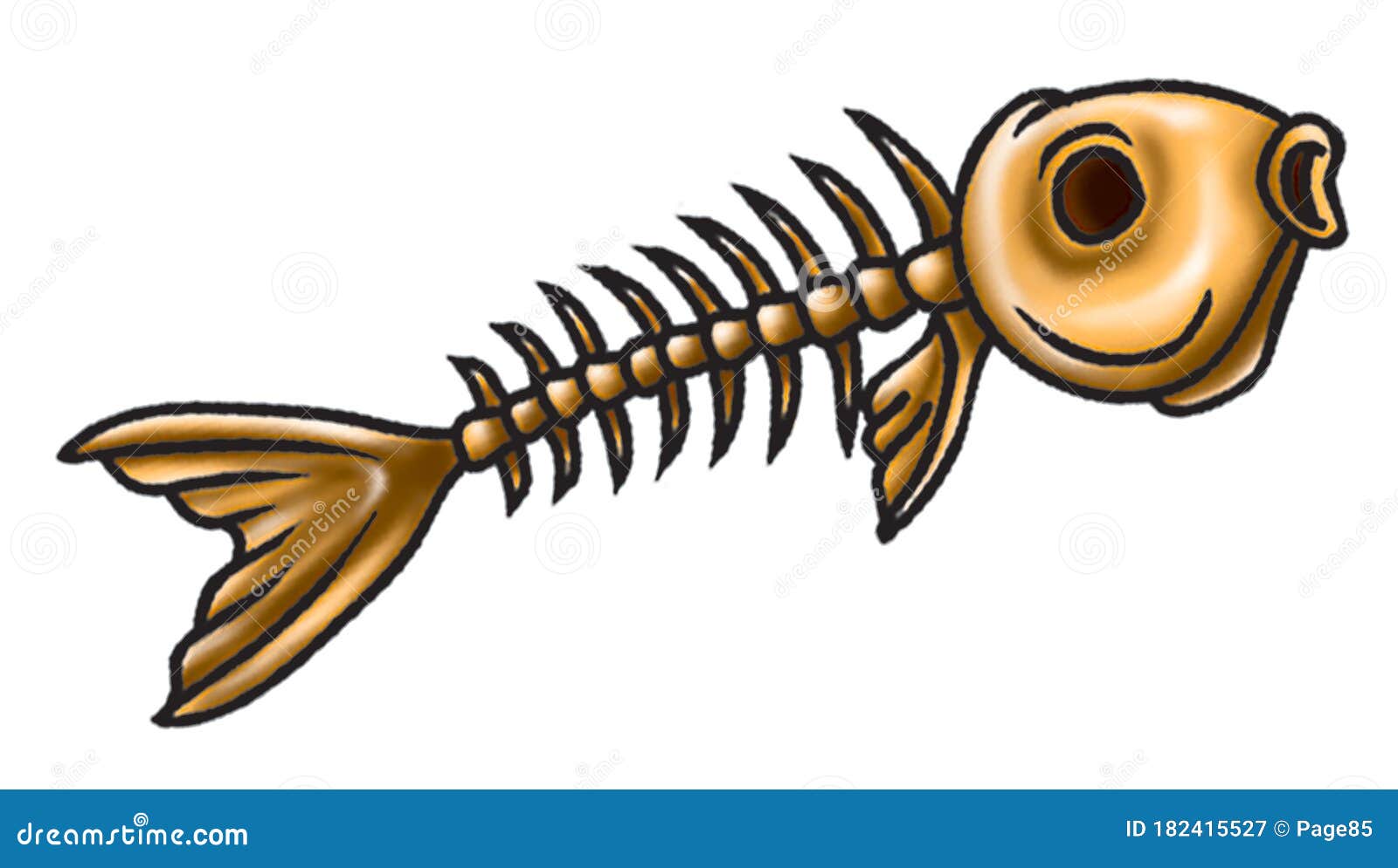 Fish bone stock illustration. Illustration of animal - 182415527