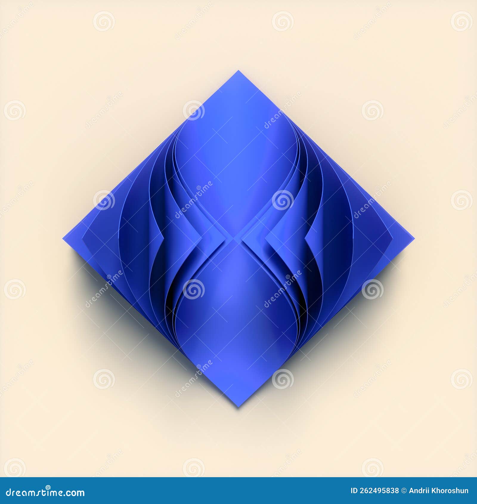 Digital Illustration of a Folded Stack of Blue Sheets on a White ...