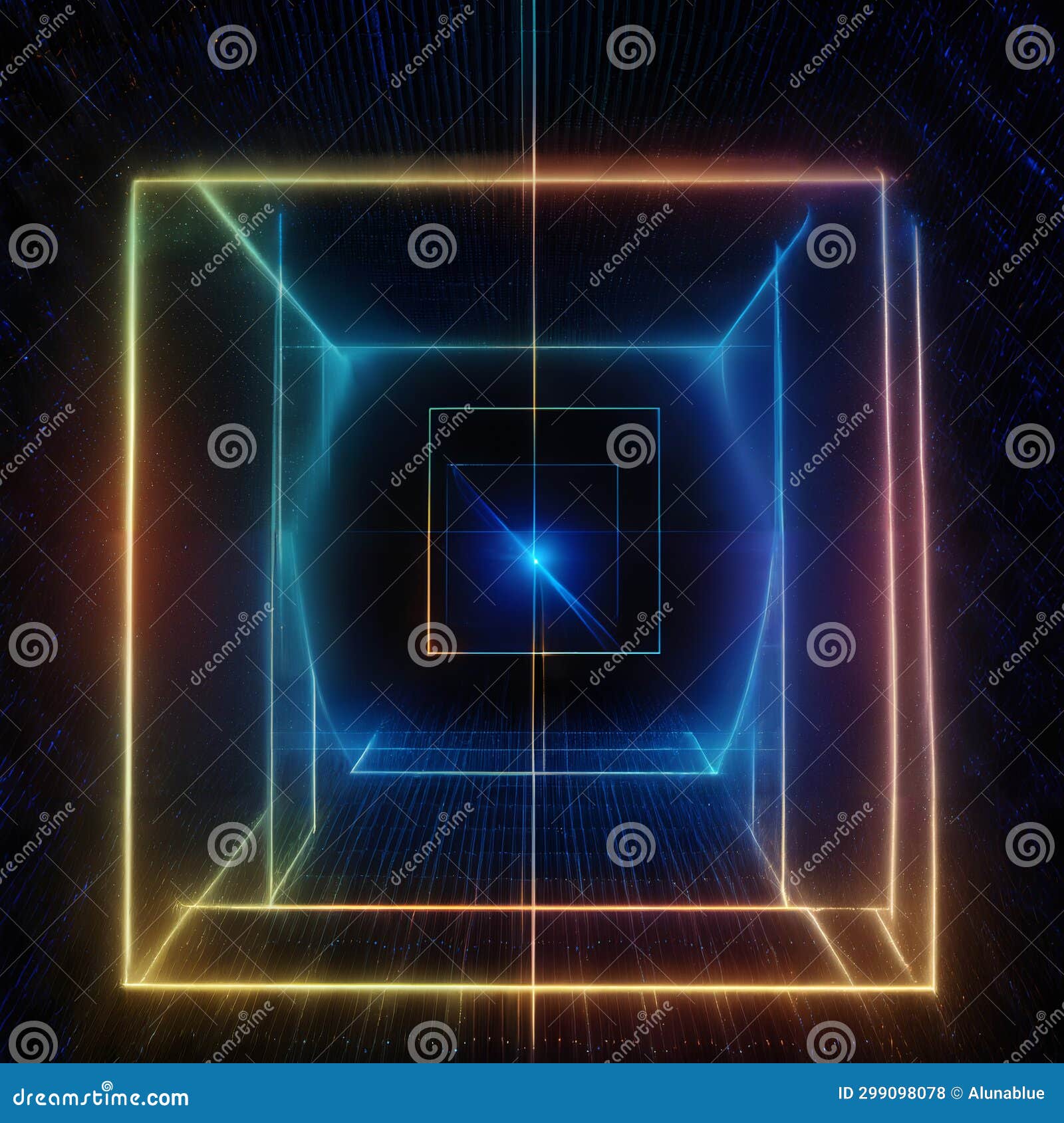 A Futuristic Quantum Geometry Structure. Stock Illustration ...