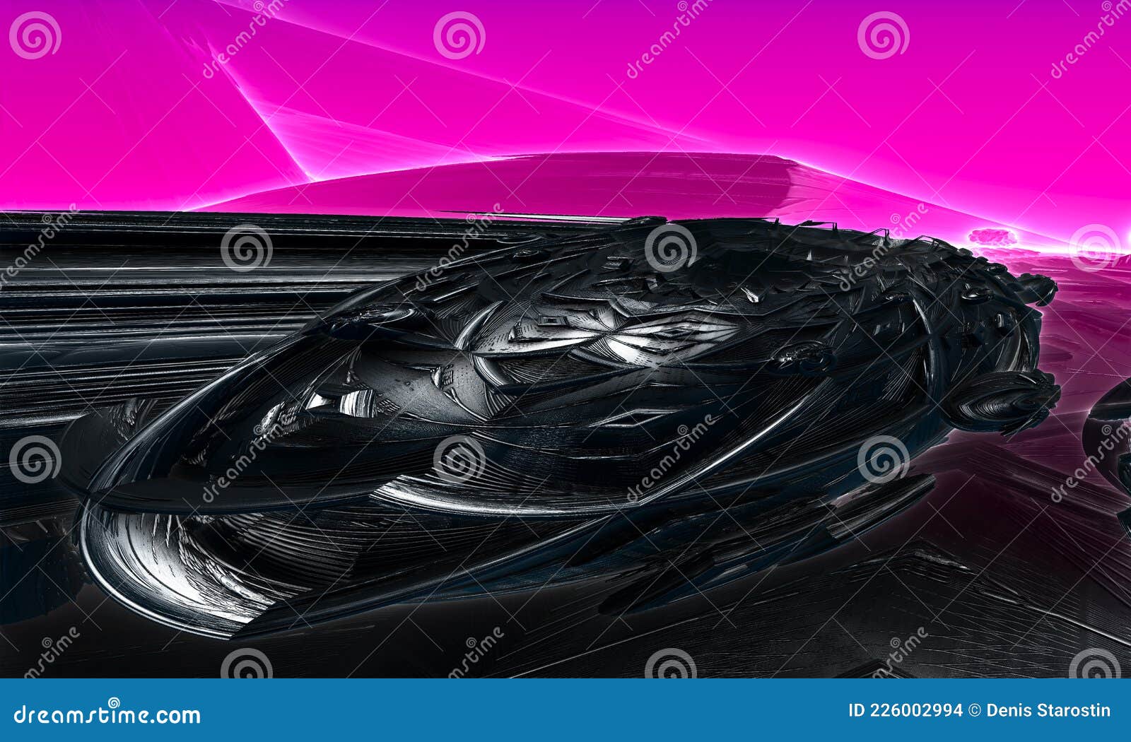 Digital Illustration of Futuristic Science Fiction Time Machine ...