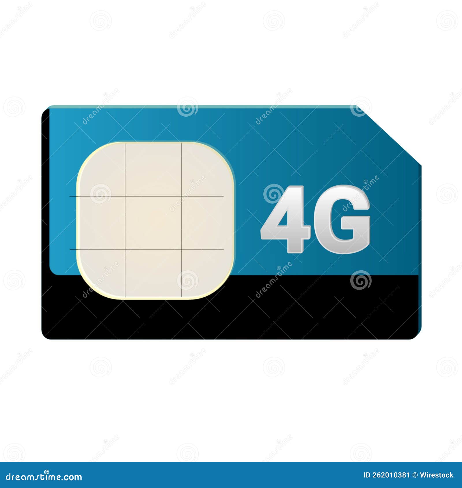 Digital Illustration of a 4G Phone SIM Card Stock Illustration ...