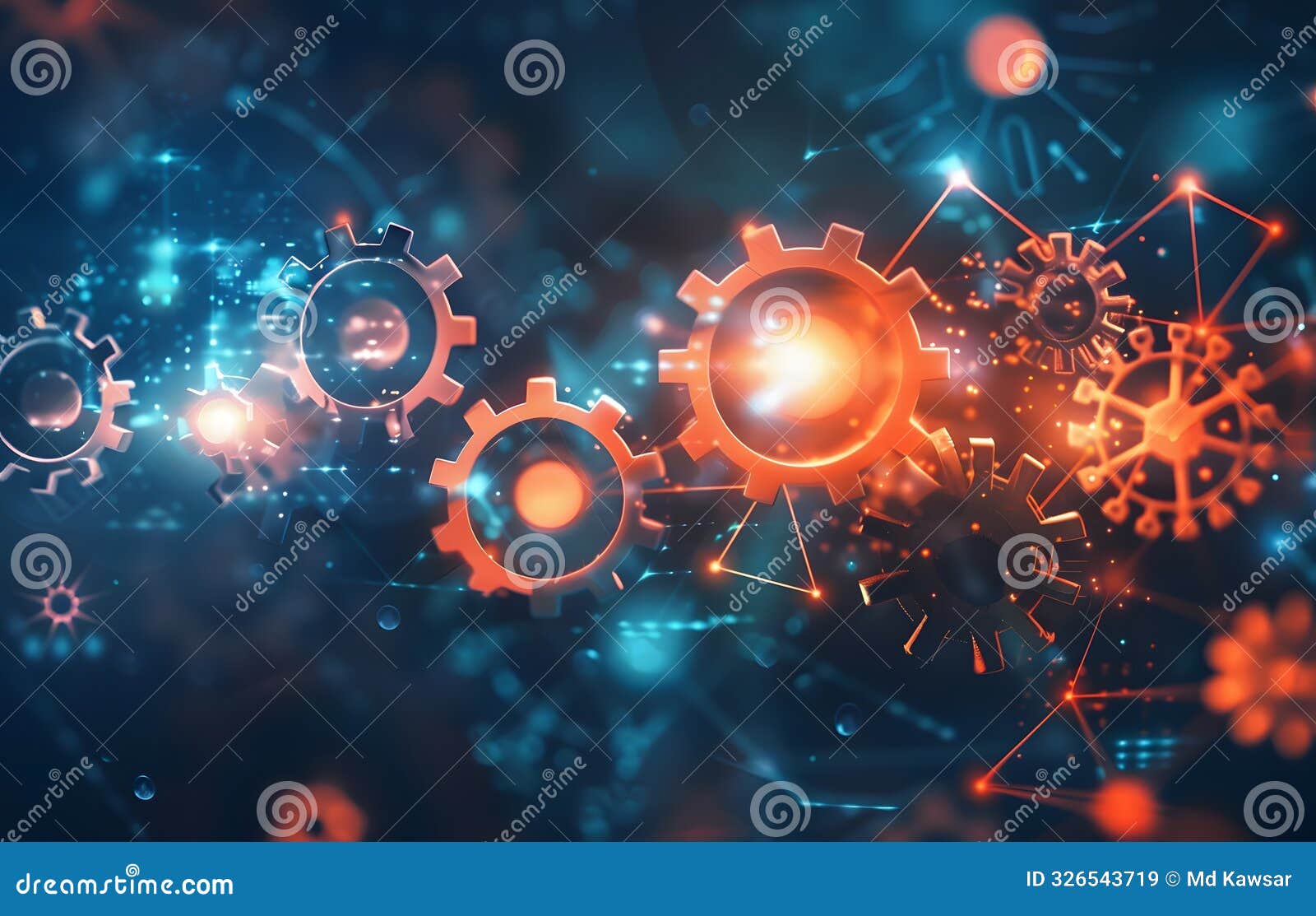 Interconnected Gears: Machine Learning System Stock Illustration ... Interconnected Gears: Machine Learning System Stock Illustration ...