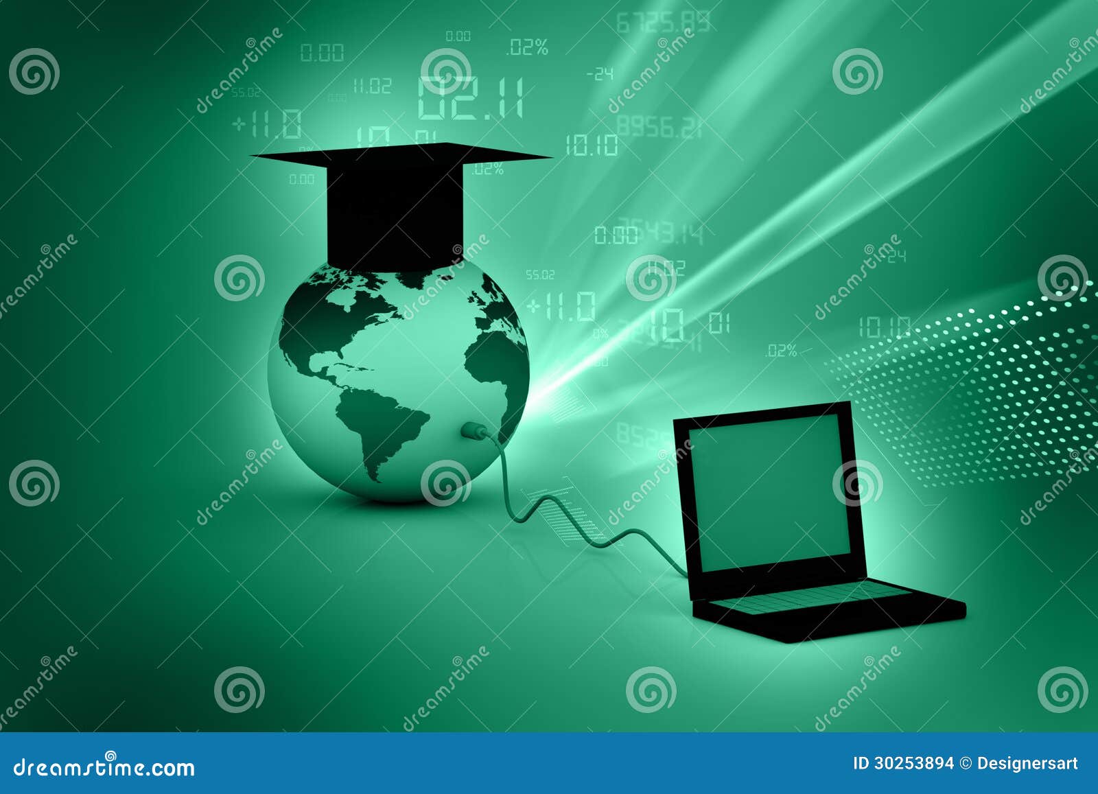 Global computer education stock illustration. Illustration of group ...