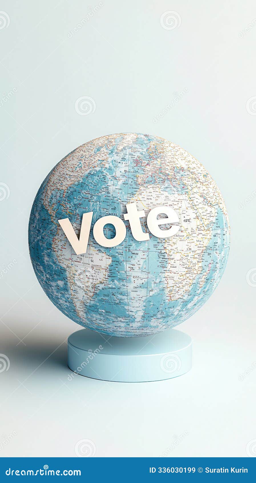 Digital Illustration of a Globe with Vote Written Across it Emphasizing ...