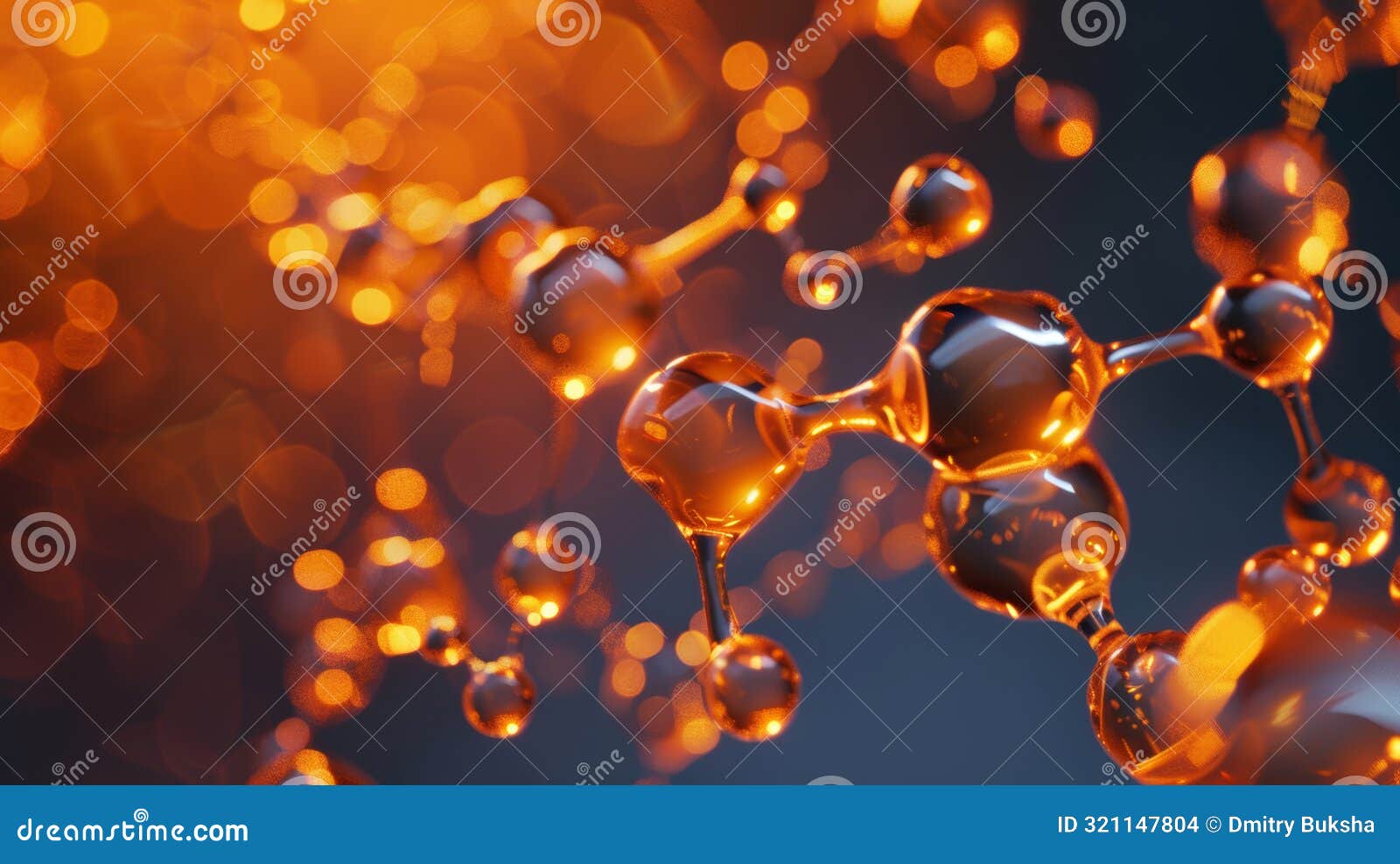 A Digital Illustration of Glowing Hydrogen Molecules Against a Dark ...