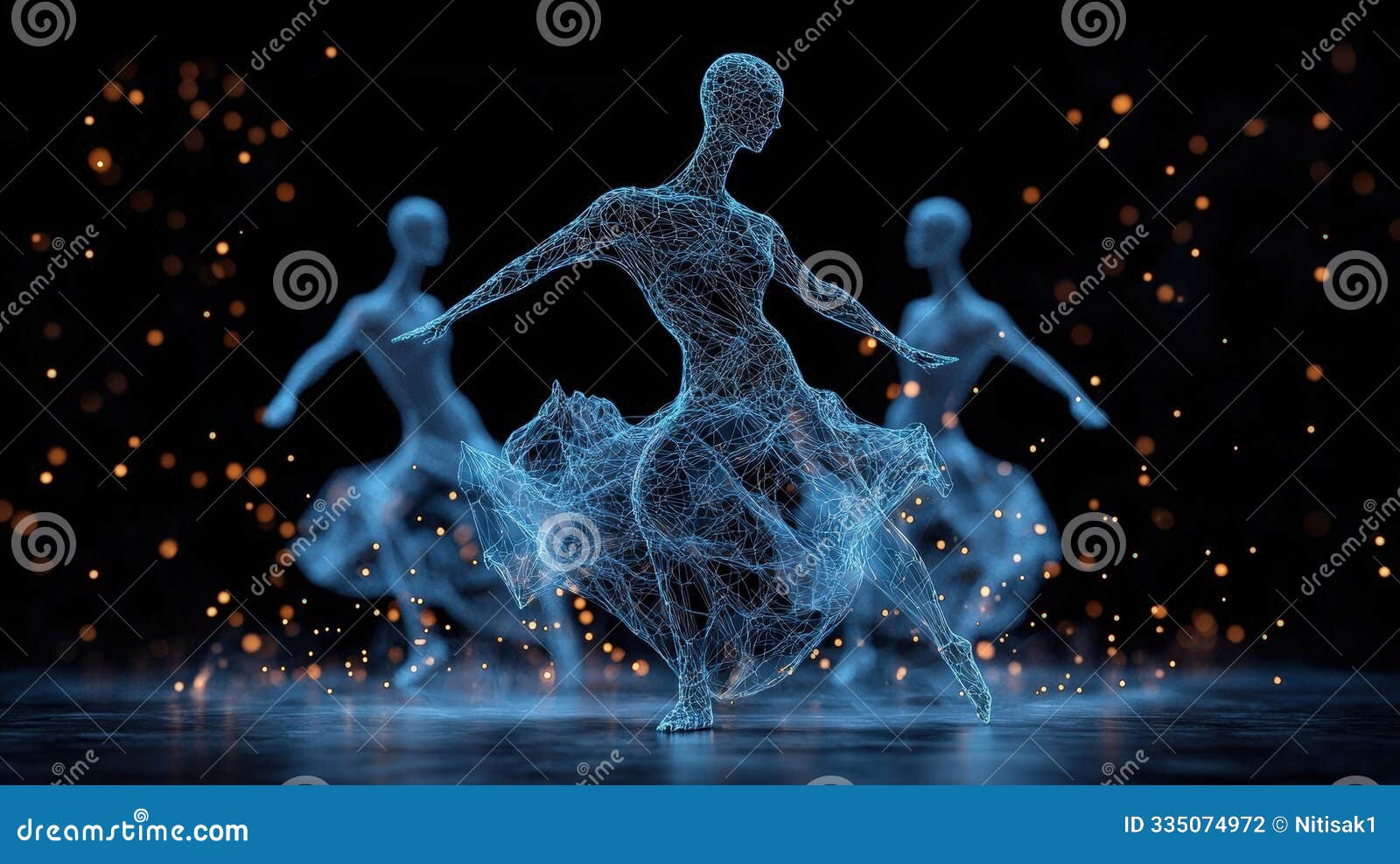 Graceful Dancer Illustration: Elegant Printable Artistic Design ...