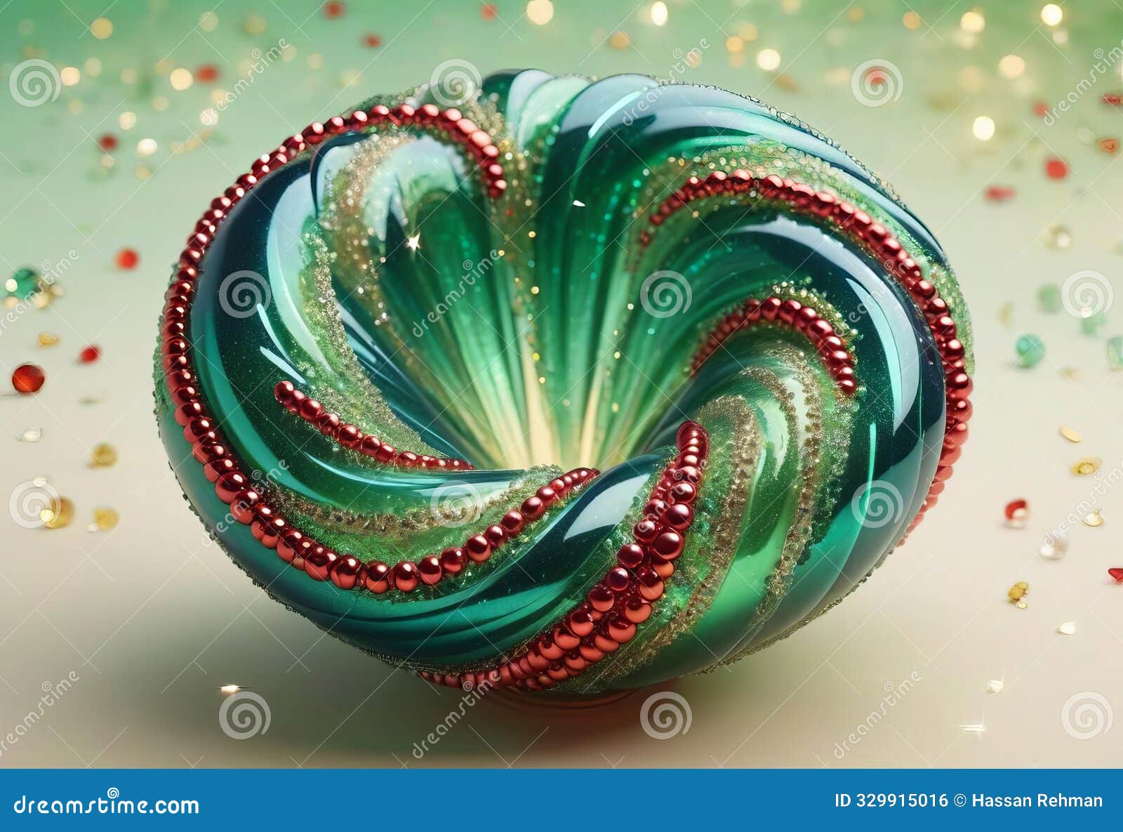 Digital Illustration of a Green Colored Torus with Sparkles Stock ...
