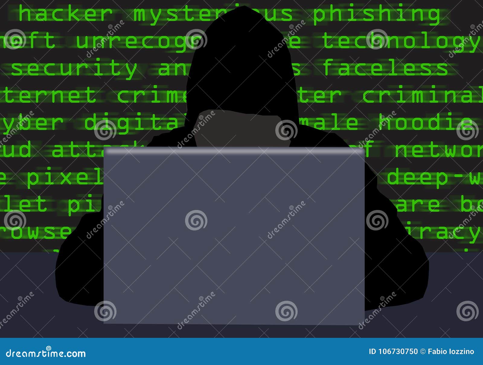 Digital Illustration of an Hacker Stock Illustration - Illustration of ...
