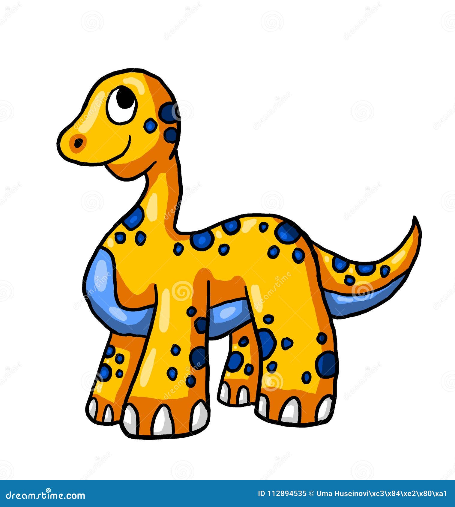 Very Happy Dinosaur stock illustration. Illustration of colorful ...