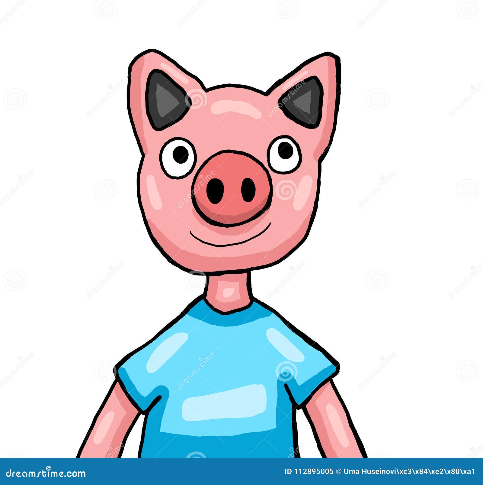 Very Happy Pig stock illustration. Illustration of cute - 112895005