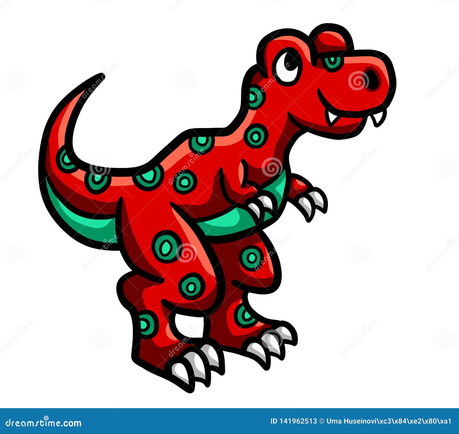 Funny Looking Happy Red T Rex Stock Illustration - Illustration of ...